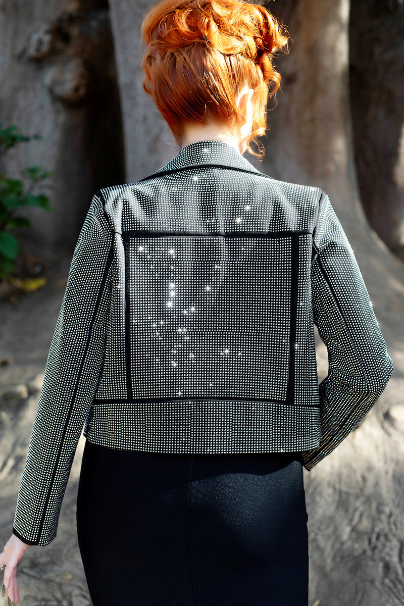 Aurora Borealis Rhinestone Moto Jacket – WEASEL WEAR