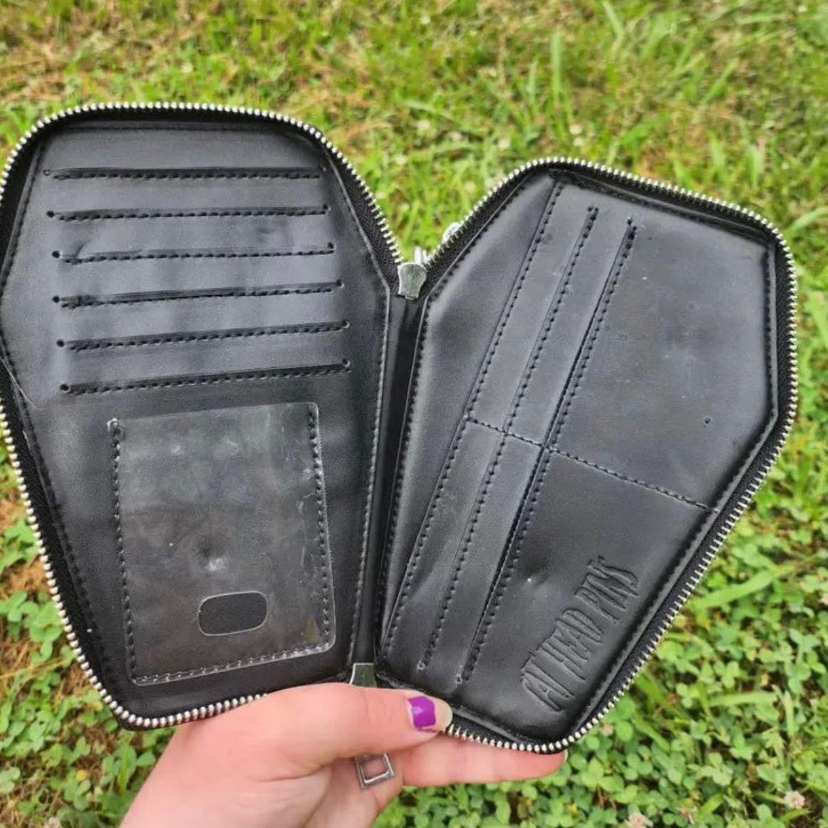 Purple Drip Coffin Clutch // Wallet – WEASEL WEAR